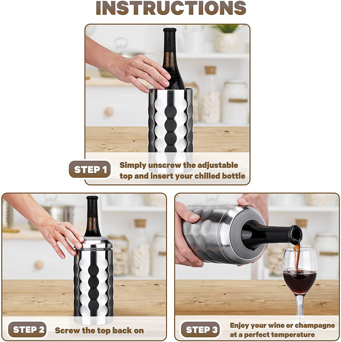 Wine Armor Premium Iceless Wine Cooler Keeps Wine Cold up to 6 Hours ...