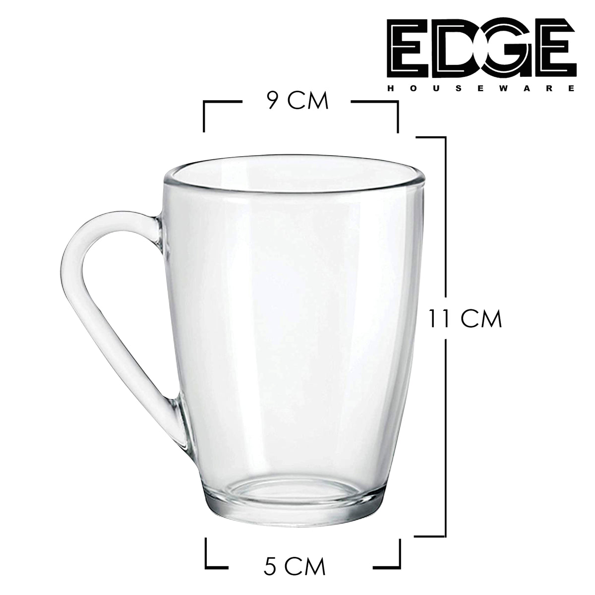 Glass Coffee Mugs Set of 6, Microwave Safe Borosilicate Glass Cups, 38 ...