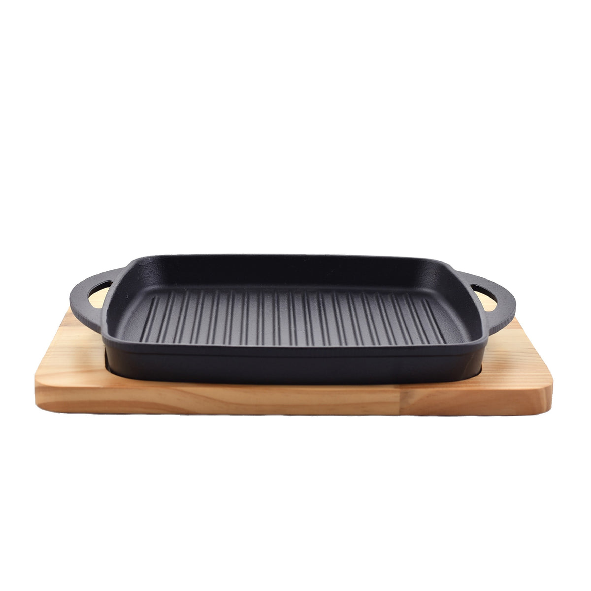 Sizzling Plate Square 26x26cm - Cast Iron Steak Plate Sizzle Griddle w ...